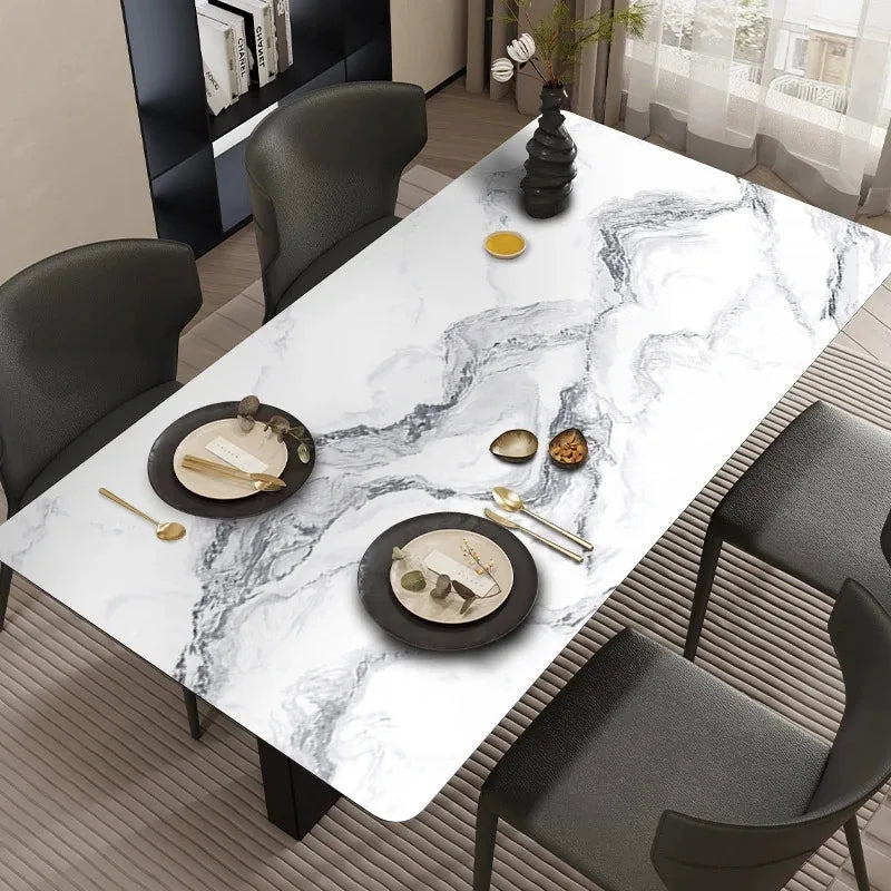 Silver Mist Marble: Premium PVC Leather Dining Table Mats– Leccio ...