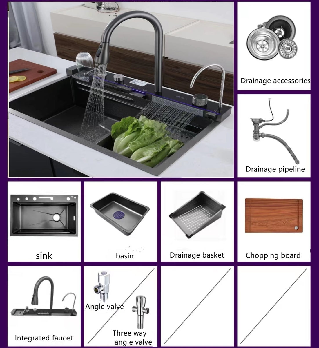 Smart Digital Waterfall Kitchen Sink– Leccio - Small improvements in life