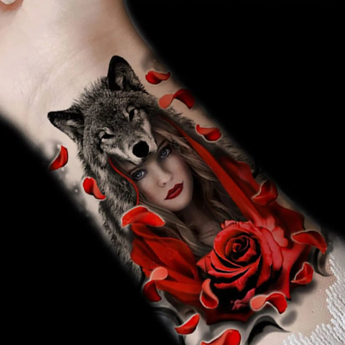 Beauty Wolf Tattoo Sticker– Leccio - Small improvements in life