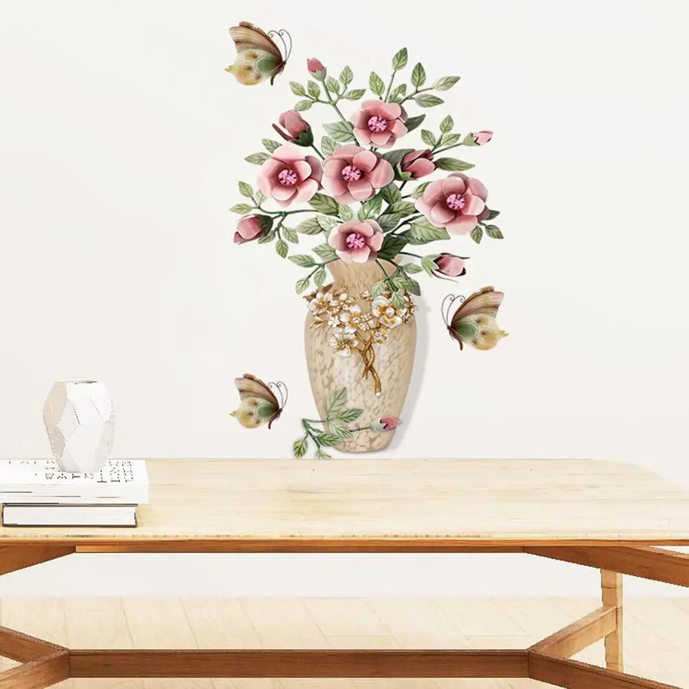 3d Flower Vase Wall Sticker– Leccio - Small improvements in life