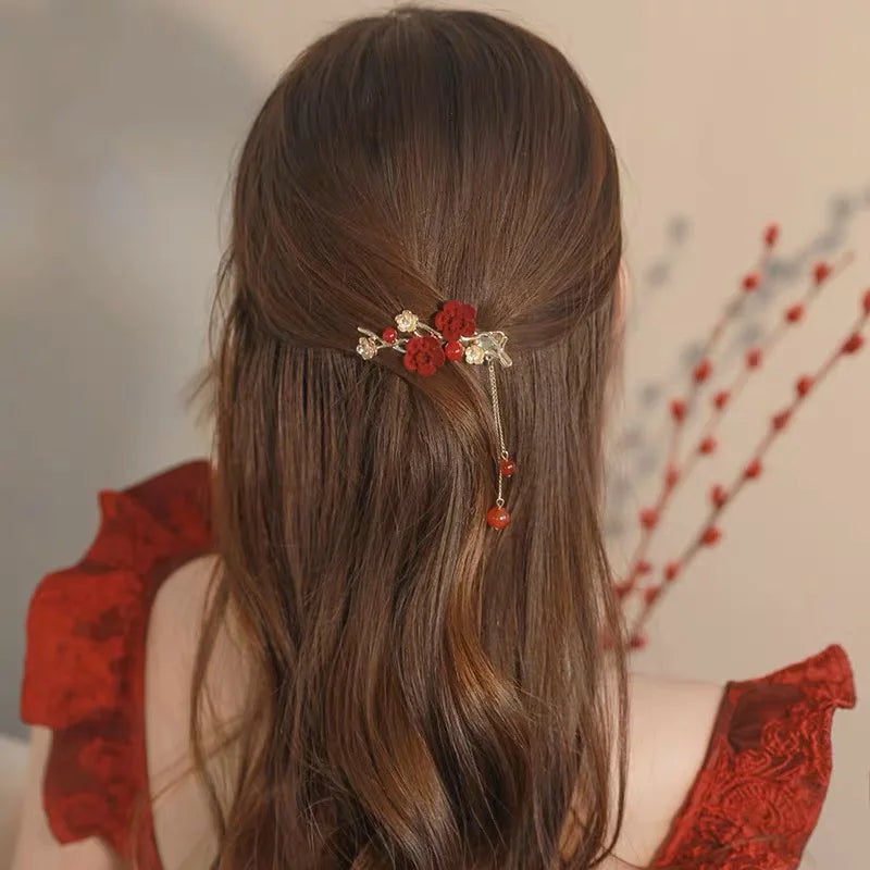 Red Rose Hair Pin– Leccio - Small improvements in life