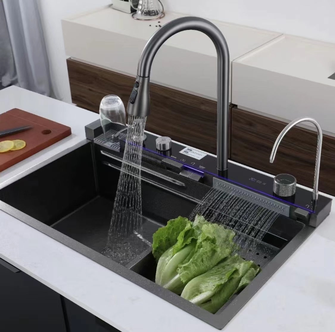 Smart Digital Waterfall Kitchen Sink– Leccio - Small improvements in life