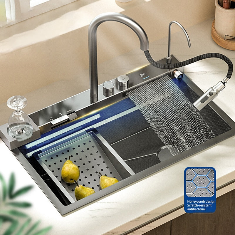 Digital Display Waterfall Sink– Leccio - Small improvements in life